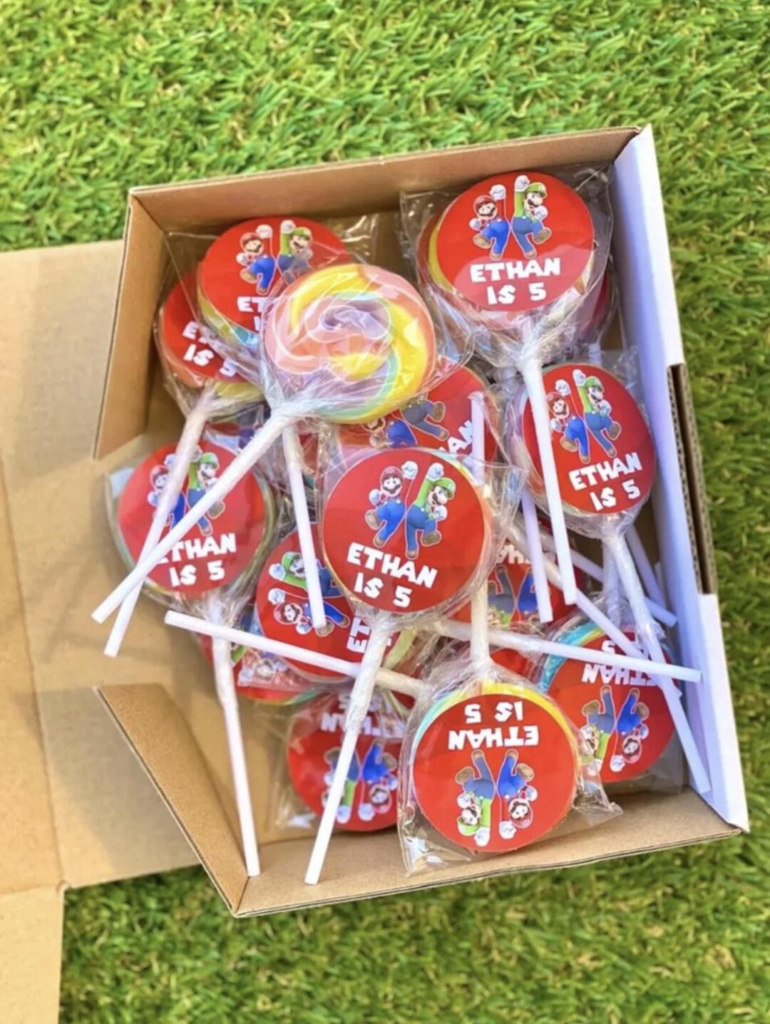 10 Pack Lollipop Super Mario Personalised Birthday Party Favour - Etsy