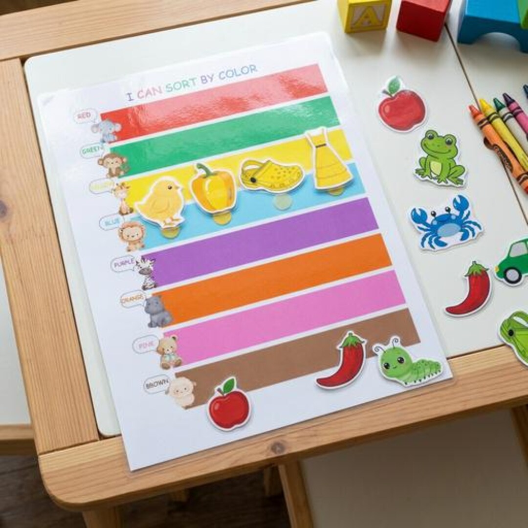 Color Sorting Activity Printable, Preschool Learning Game, Toddler ...