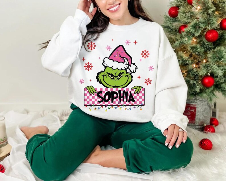 Personalized Christmas Grinch Png, Custom Name Kids Svg, Family Grinch ...