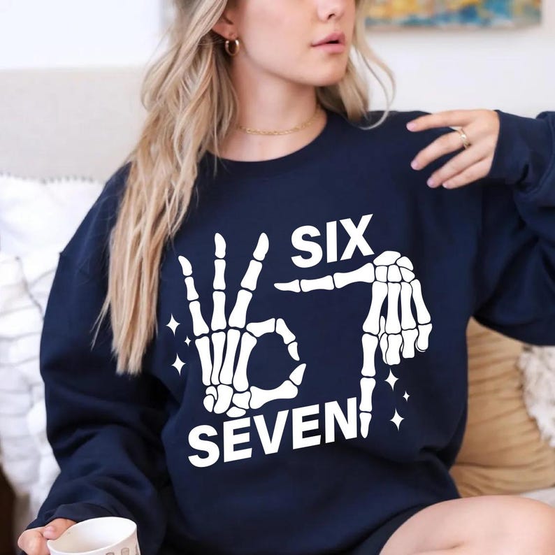 Six Seven 6 7 Meme Funny Skeleton Hands svg png, clipart Halloween ...