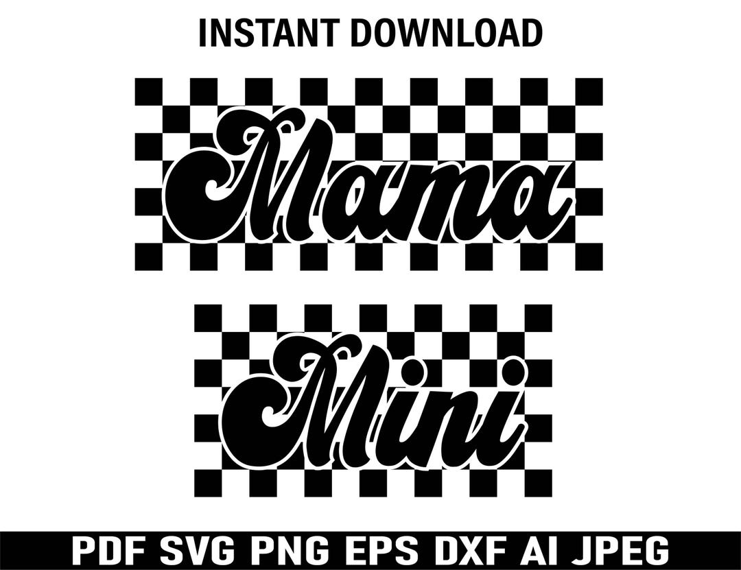 Retro Checkered Mama Mini Svg, Mama Mini Png, Mother's Day Png, Mom ...