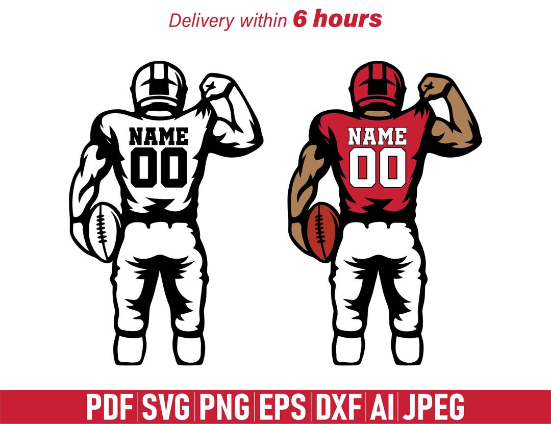 Personalized Football Player Svg, Custom Football Svg, Football Player ...