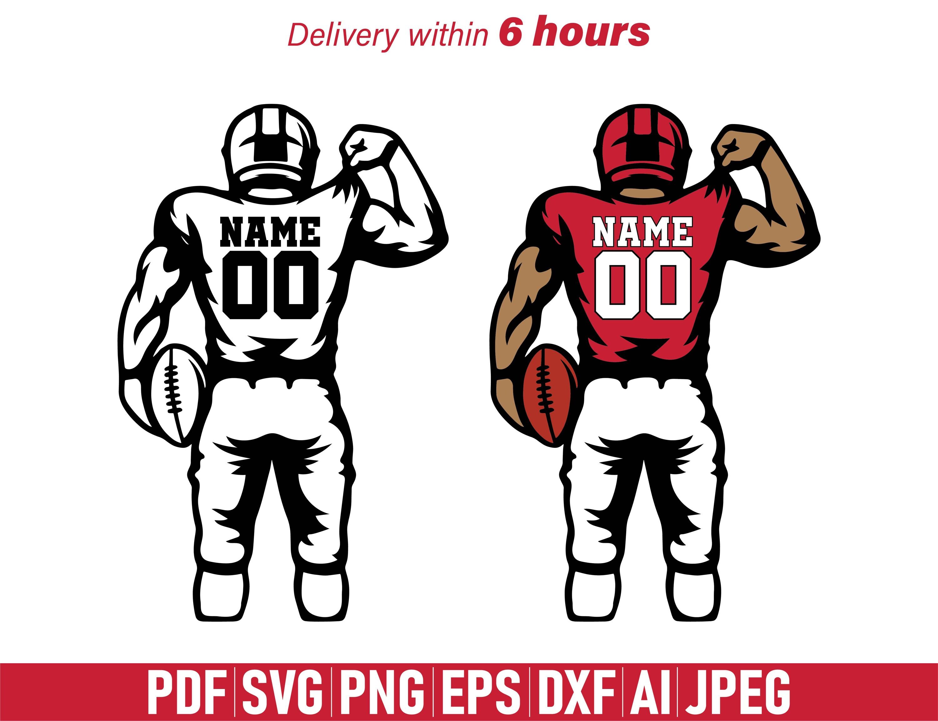 Personalized Football Player Svg, Custom Football Svg, Football Player ...