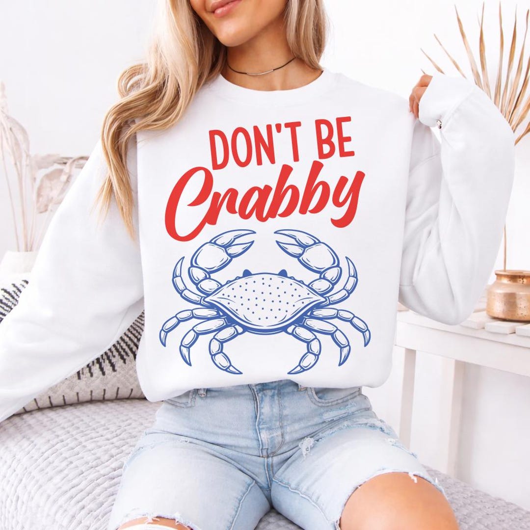 Don't Be Crabby Png, Coastal Summer Illustration Png, Beach Png, Preppy ...