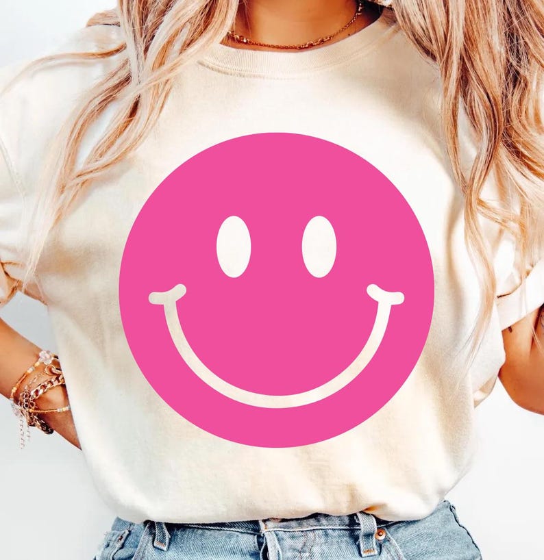 Smiley Face SVG Bundle: Groovy Happy Face, Peace Sign (digital Download ...