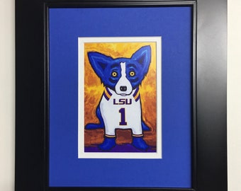 George Rodrigue's Blue Dog A Number One Fan LSU Postcard Professionally ...