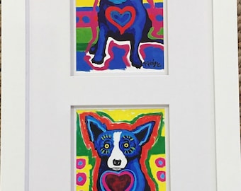 George Rodrigue Blue Dog Note Cards in Matted Window Pane - Etsy