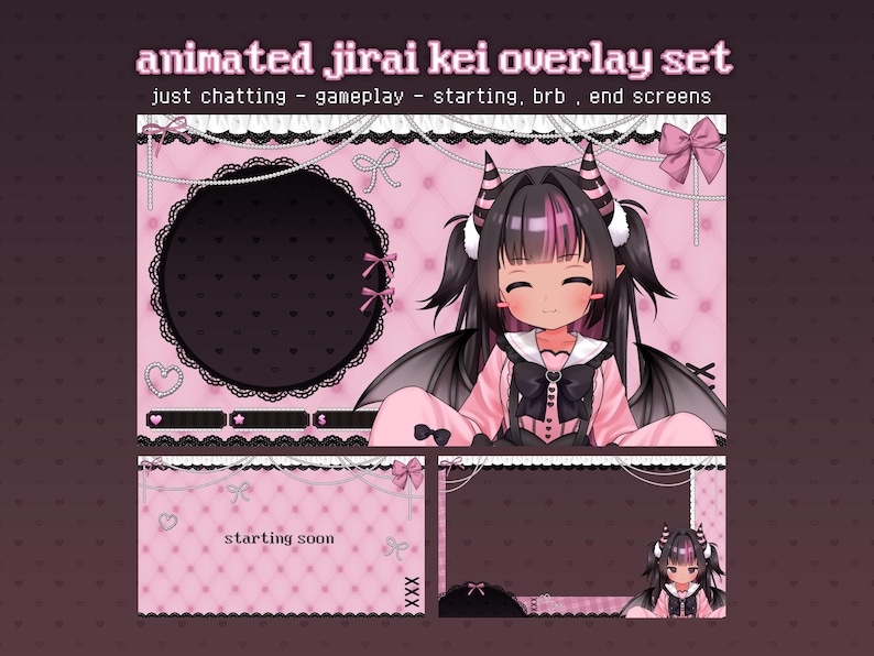 Animated Jirai Kei / Dark Girly Overlay & Scene Set | Just Chatting ...