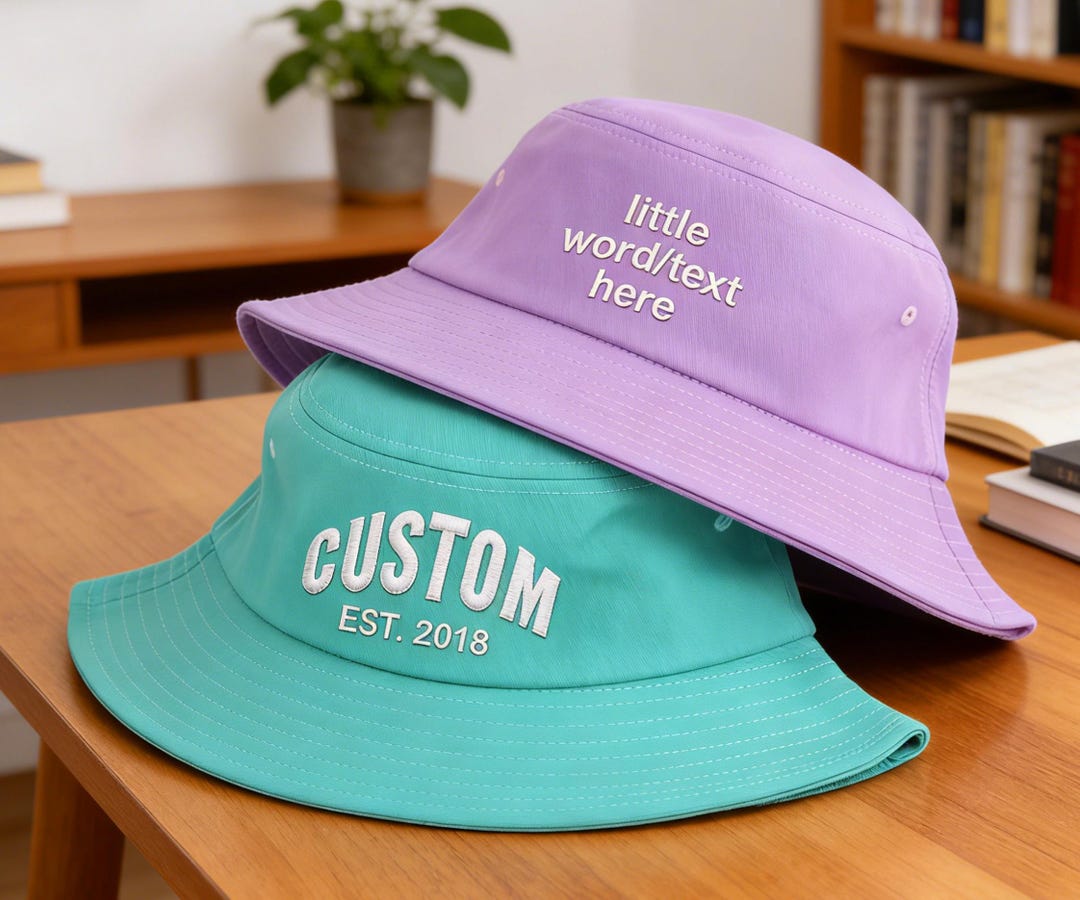 Personalized Outdoor Sun Hat,custom Embroidered Cotton Bucket Hat ...