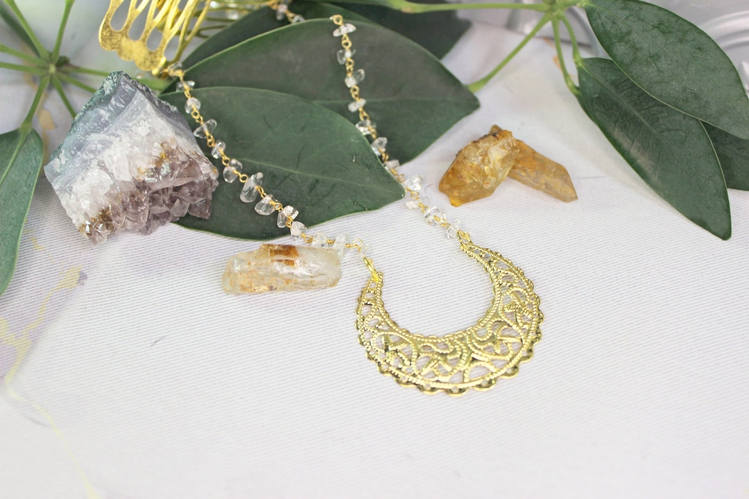 Filigree Crescent Moon Circlet Tiara Cosplay Costume - Stone Anime ...