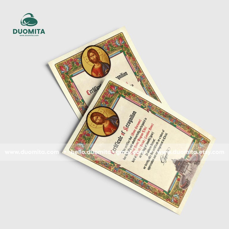 Catholic Certificate Border With Vatican Emblem | Editable PSD for ...