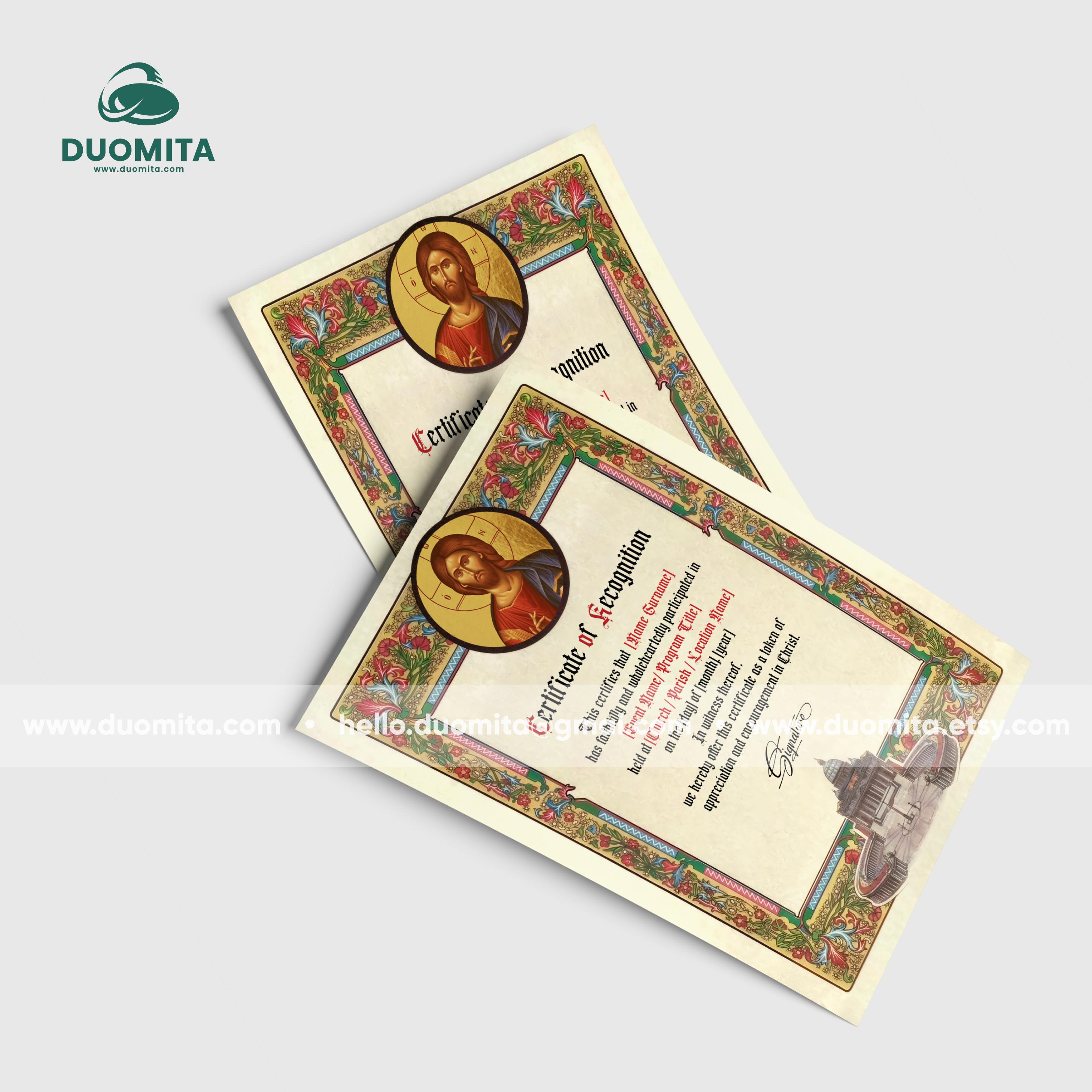 Catholic Certificate Border With Vatican Emblem | Editable PSD for ...