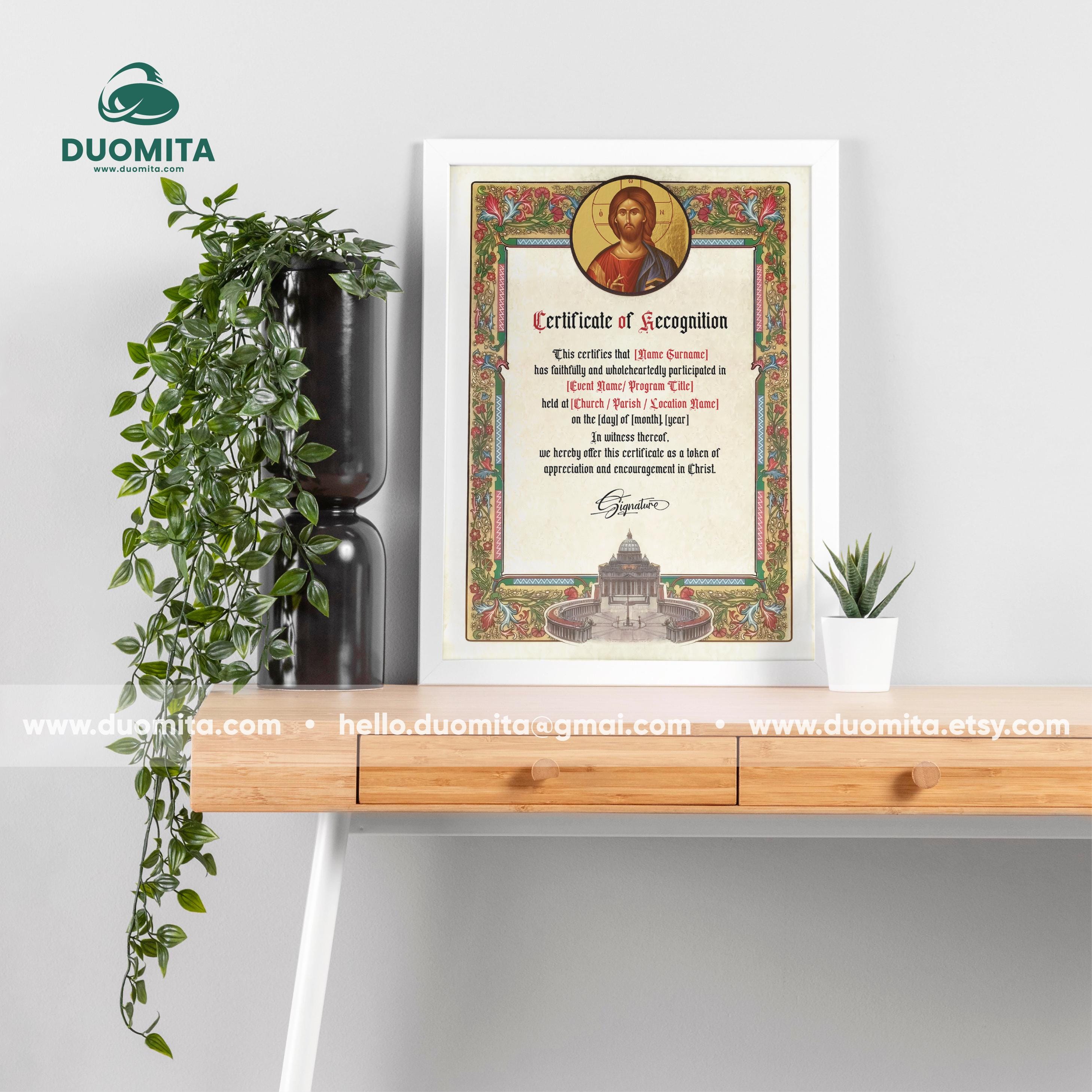 Catholic Certificate Border With Vatican Emblem | Editable PSD for ...