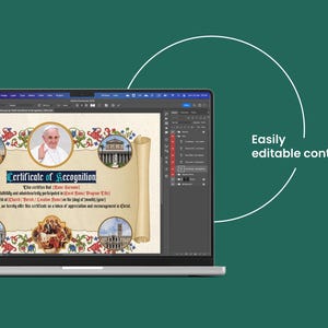Printable Catholic Certificate Template | Editable PSD for Papal ...