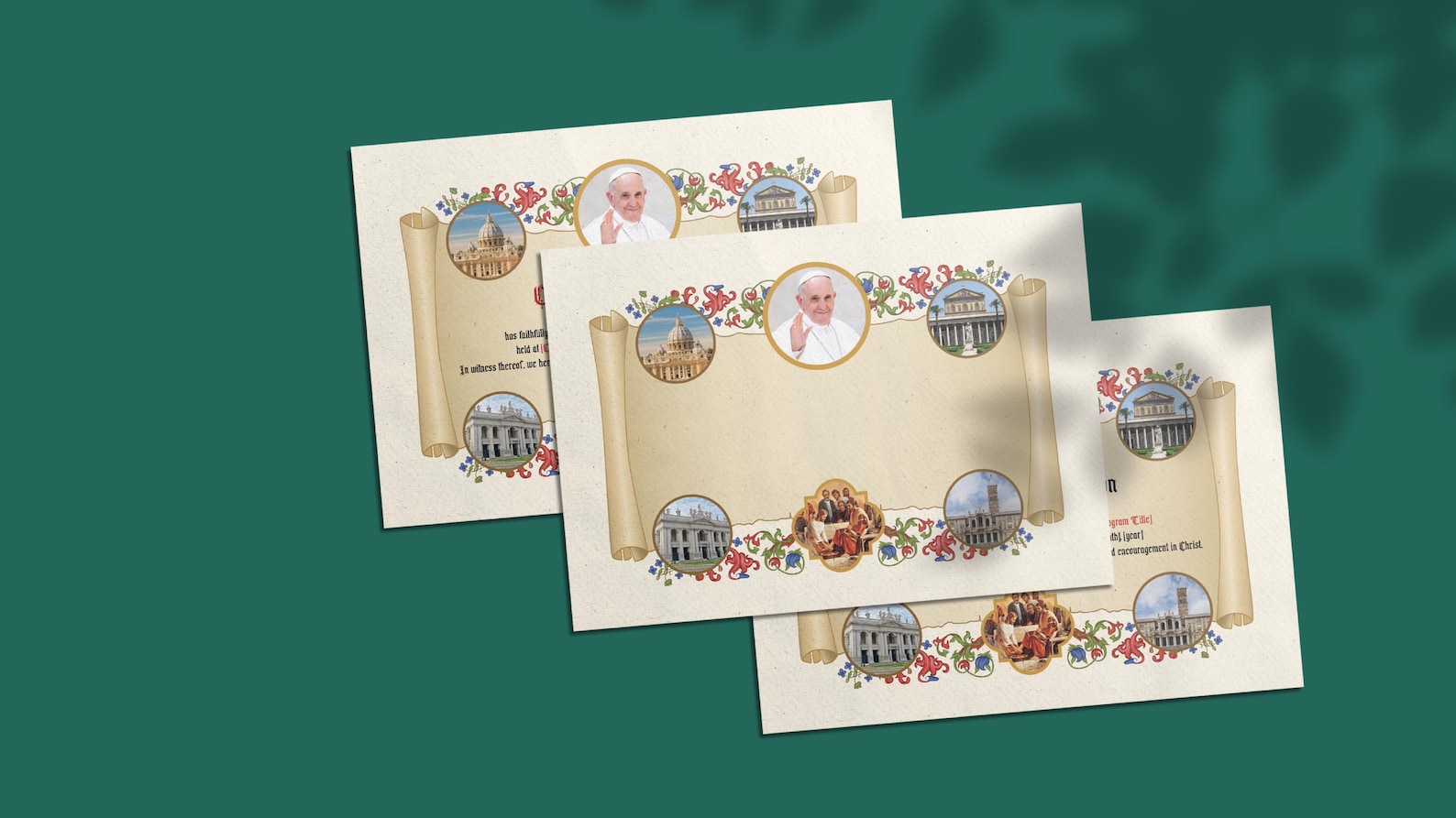 Printable Catholic Certificate Template | Editable PSD for Papal ...
