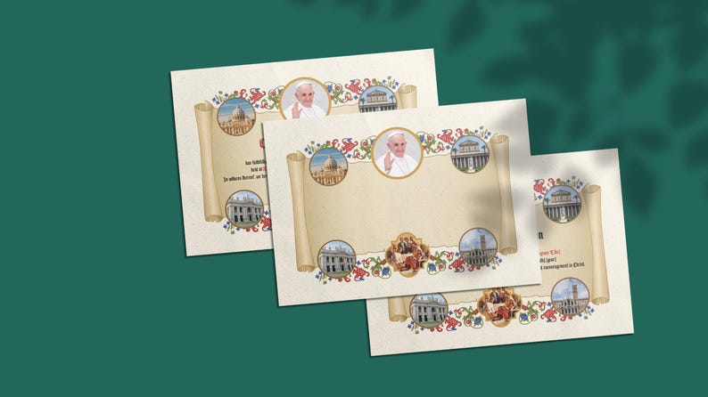 Printable Catholic Certificate Template | Editable PSD for Papal ...