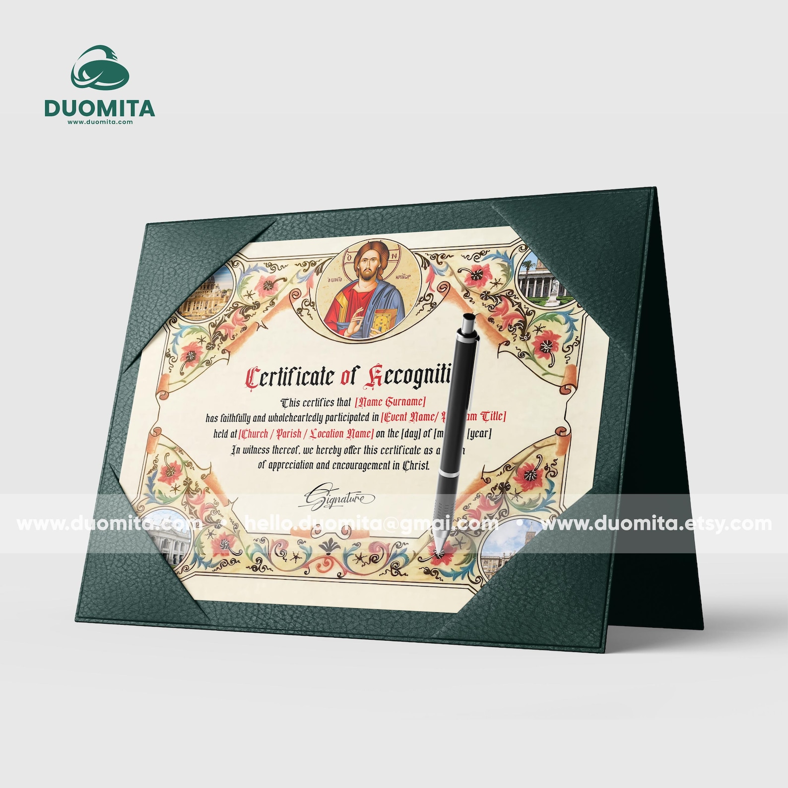 Catholic Certificate for Papal Blessing | Easy-to-edit PSD With 5 Image ...