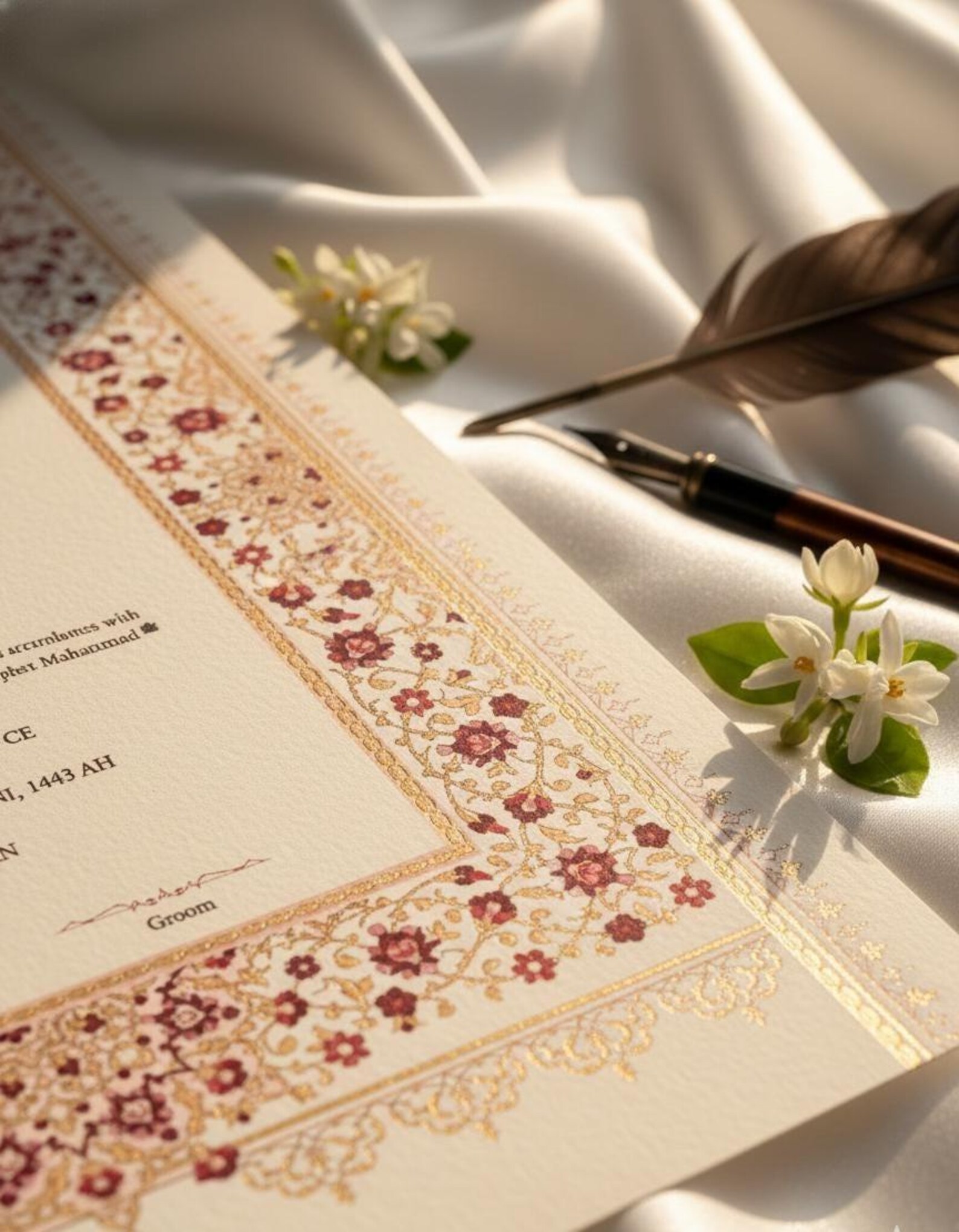 Personalized Nikah Nama Certificate: Islamic Marriage Contract (digital ...