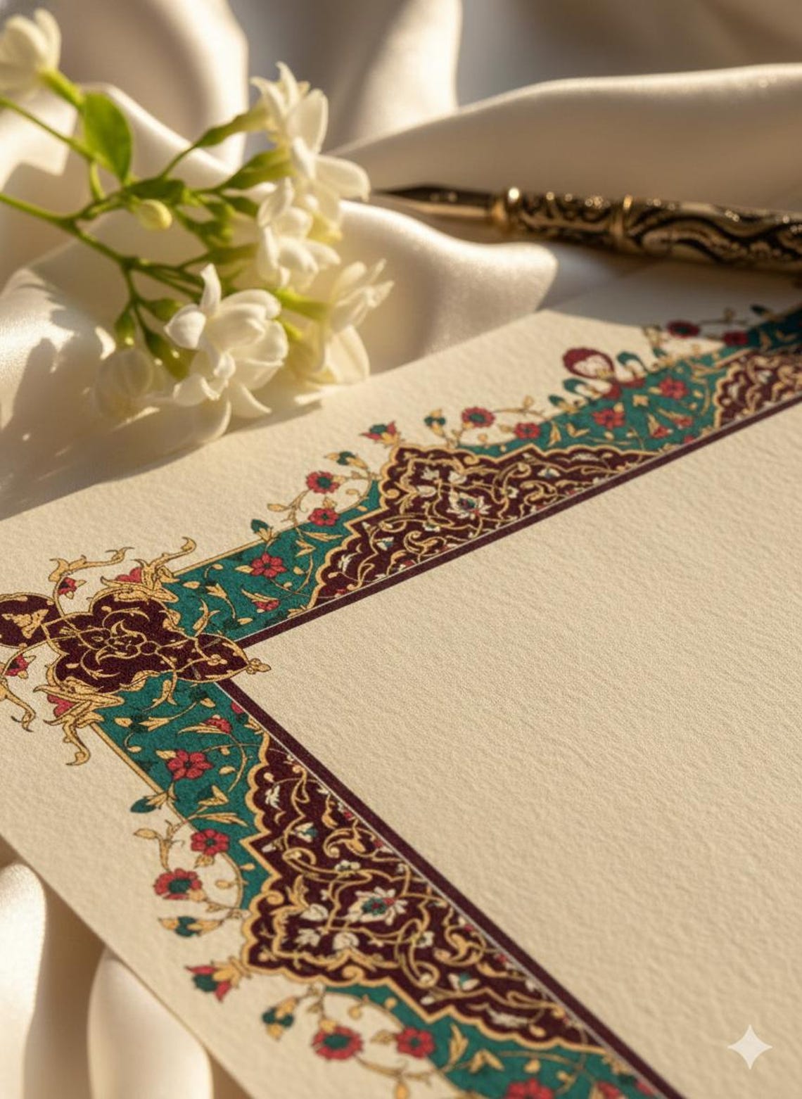 Persian Islamic Border: Floral Art Digital Download (JPEG, PNG A4 & A3 ...