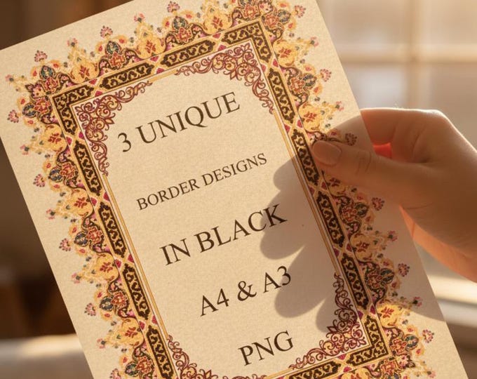 Persian Islamic Border: Floral Art Digital Download (JPEG, PNG A4 & A3 ...