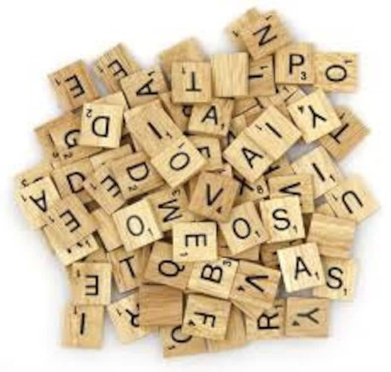 100 WOOD ALPHABET LETTERS Scrabble Game Tiles Word Game Replacement ...