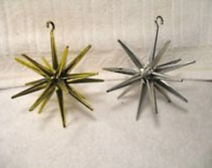Vintage 9 4' Bradford SPUTNIK ATOMIC Ornaments 1950-60's Shiny Metallic ...
