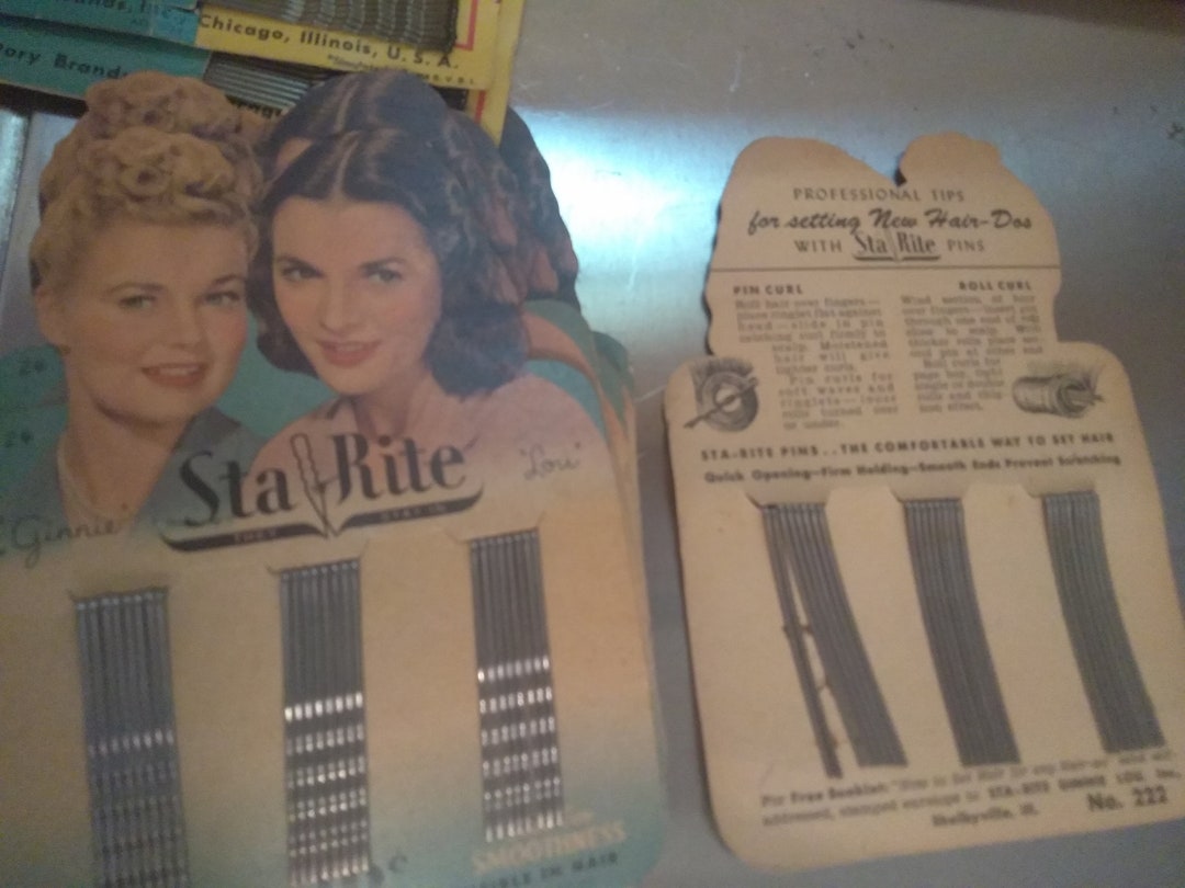 2 Lots: 2 NOS 1950's-60's BOBBY PINS Vintage Sta-rite Ginny Lou ...