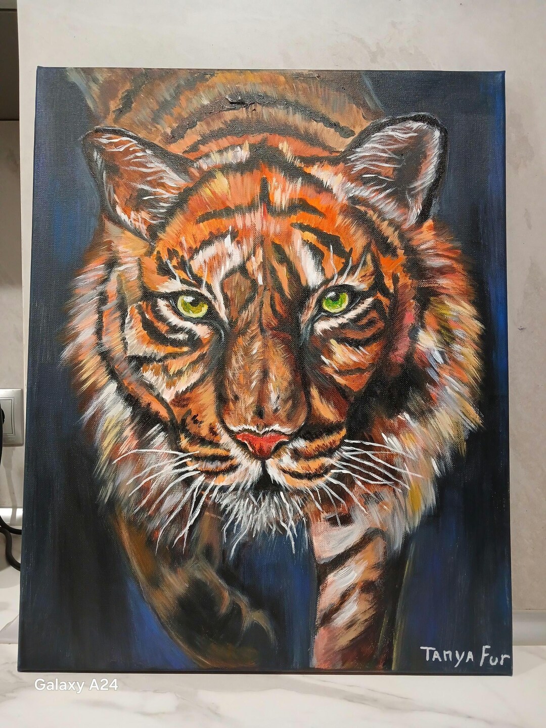 Tiger. Wild Animal. Acrylic Wall Painting, Handmade. Original and ...