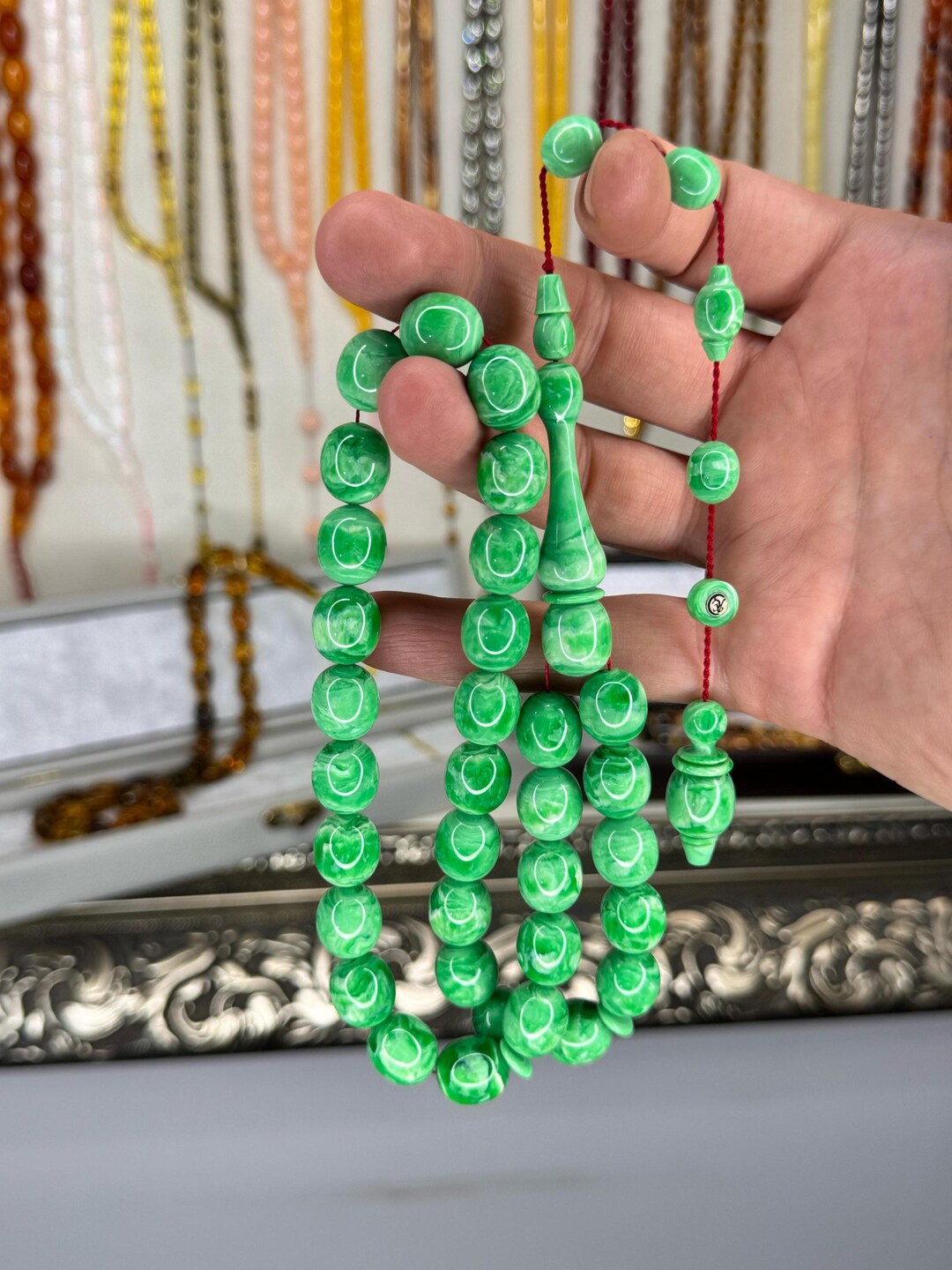 Turkish Work Green Big Size Rosary, Misbaha, Tasbeeh, Gift for Dad ...