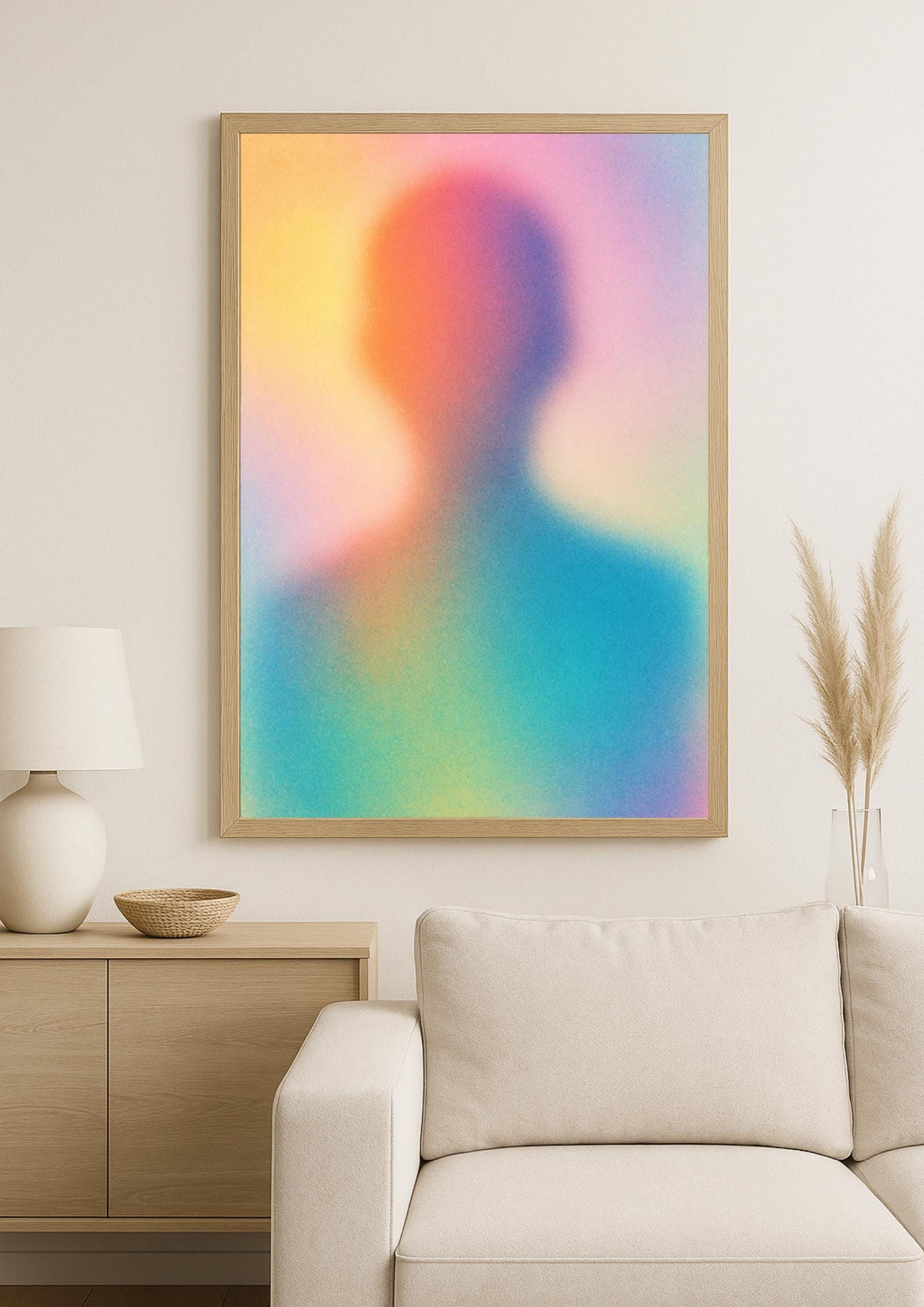 Aura Gradient Wall Art – James Turrell Inspired Abstract Print, Soft ...