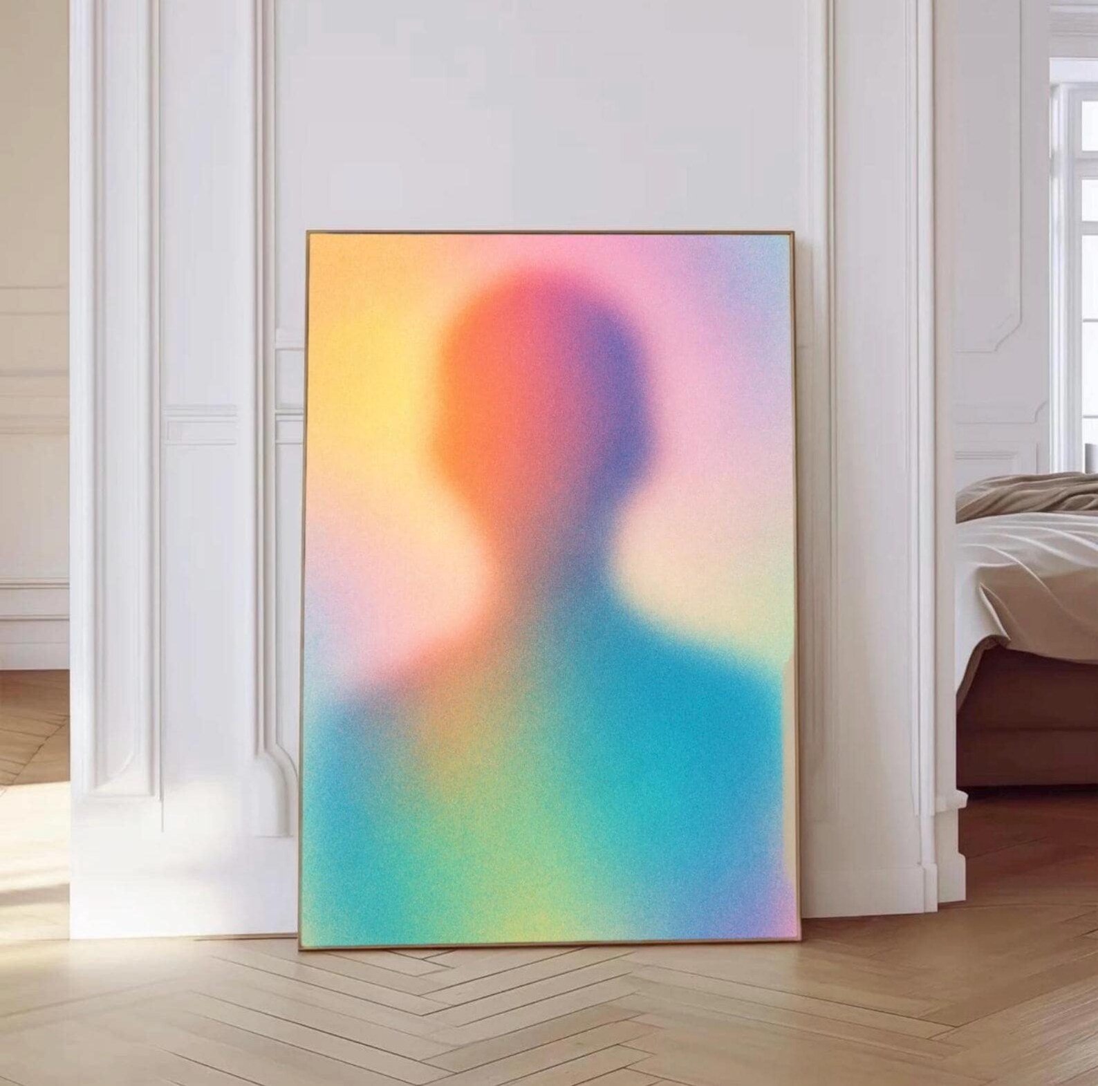 Aura Gradient Wall Art – James Turrell Inspired Abstract Print, Soft ...