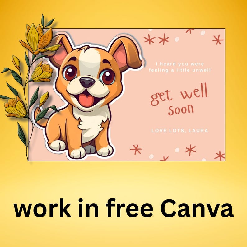 Get Well Soon Print | Digital Get Well Soon Card | Instant Download ...