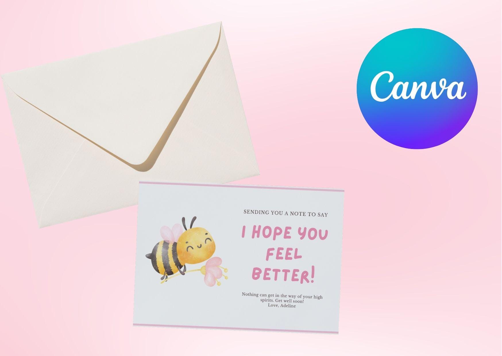 Get Well Soon Print –cute Get Well Card, Feel Better Card, Instant ...