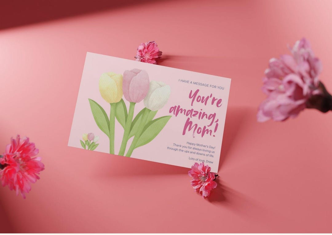 Editable Mother's Day Card | Instant Download | Floral Printable Card ...