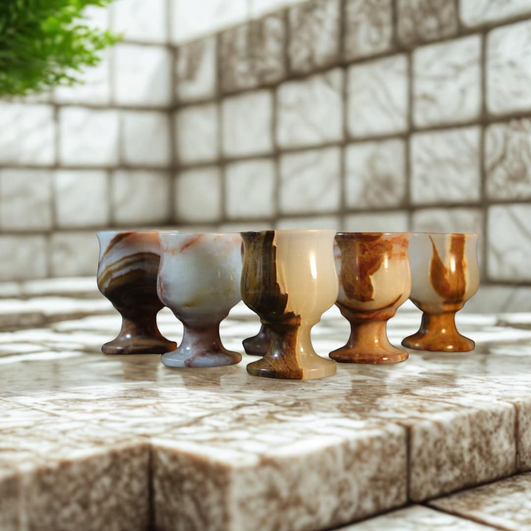 Onyx Marble Wine Goblets - Set of 6 - Long Stem - Etsy