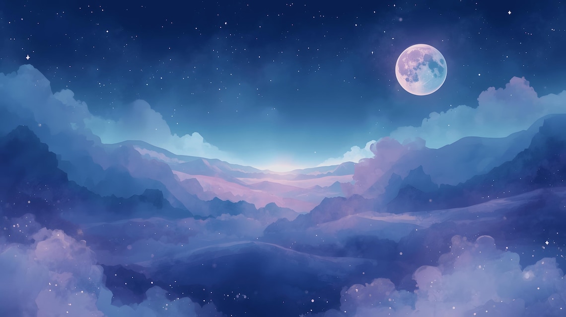 Dreamy Surreal Night Landscape PC Wallpaper – Digital Download ...
