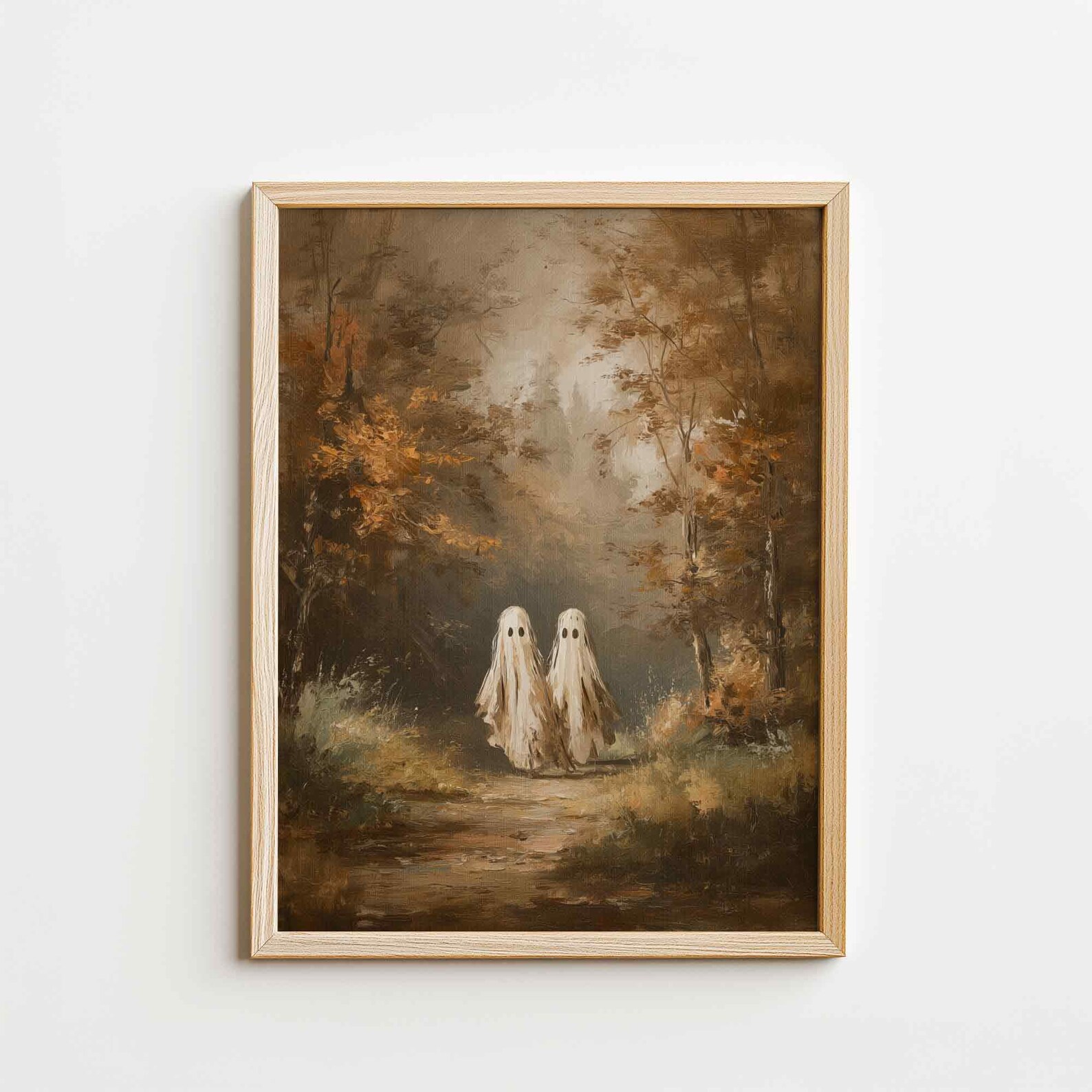 Ghosts Digital Wall Art Print, Spooky Ghost Painting, Halloween Dark ...