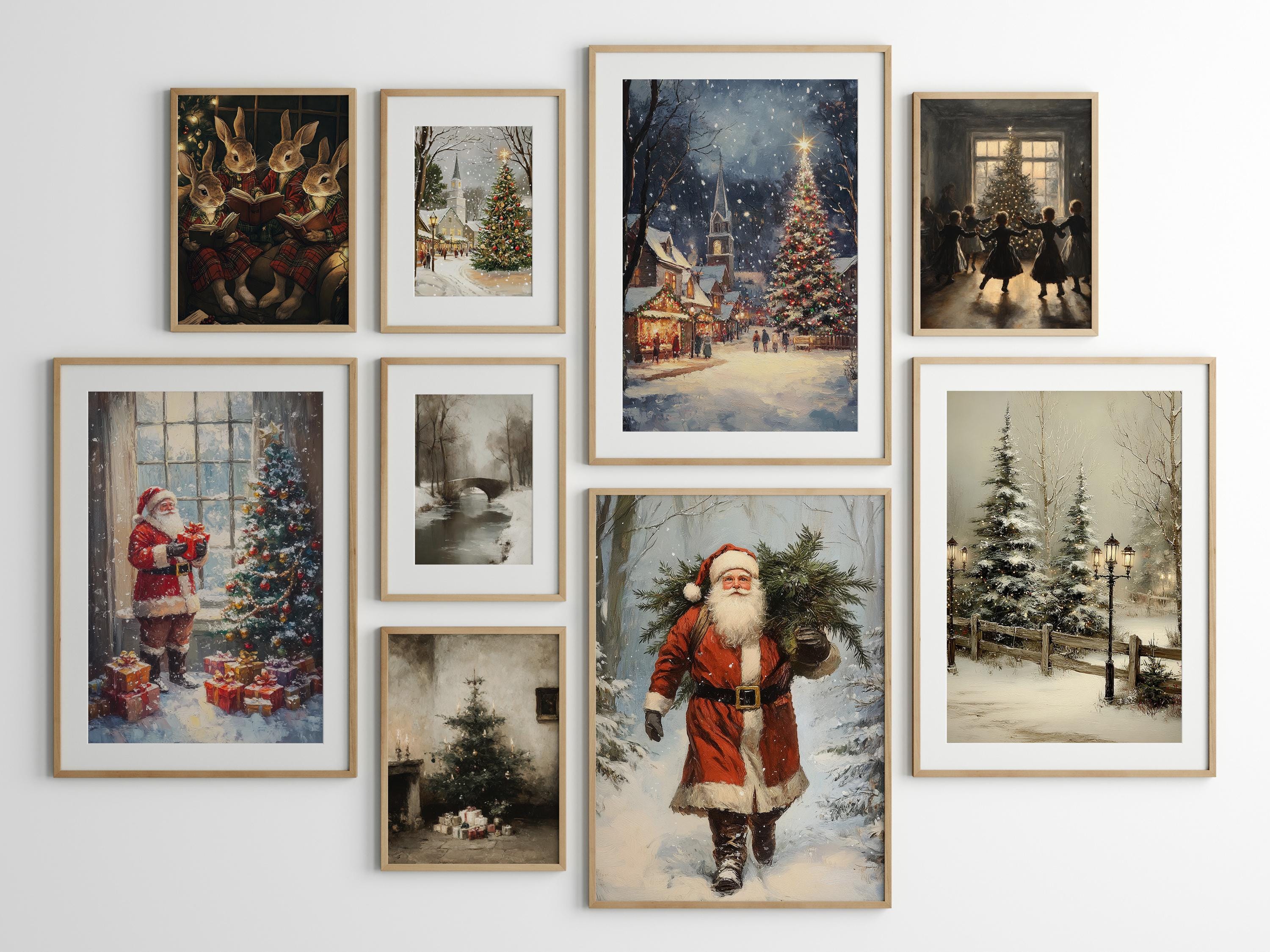 120 Christmas Prints, Winter Holiday Bundle, Printable Posters (digital ...