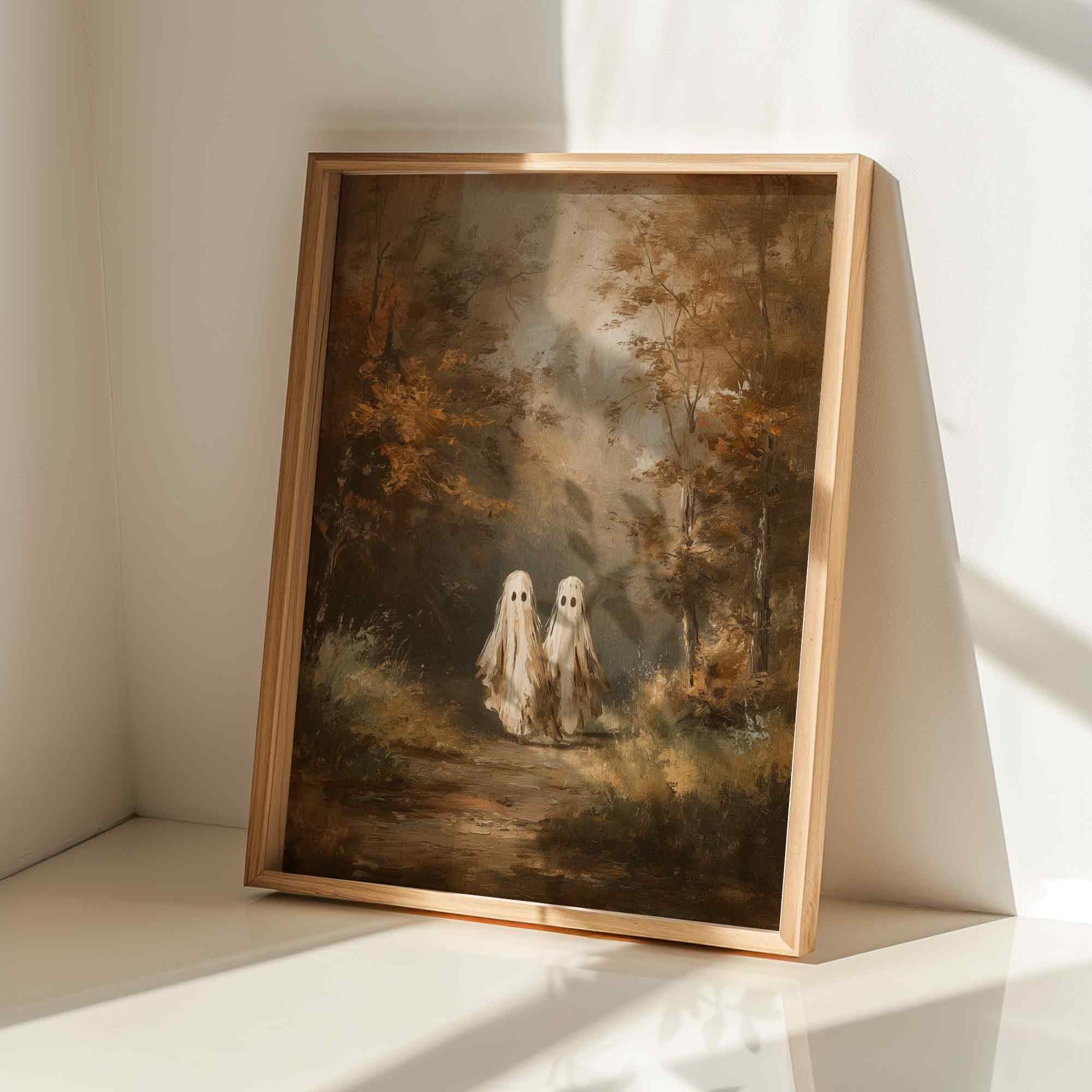 Ghosts Digital Wall Art Print, Spooky Ghost Painting, Halloween Dark ...