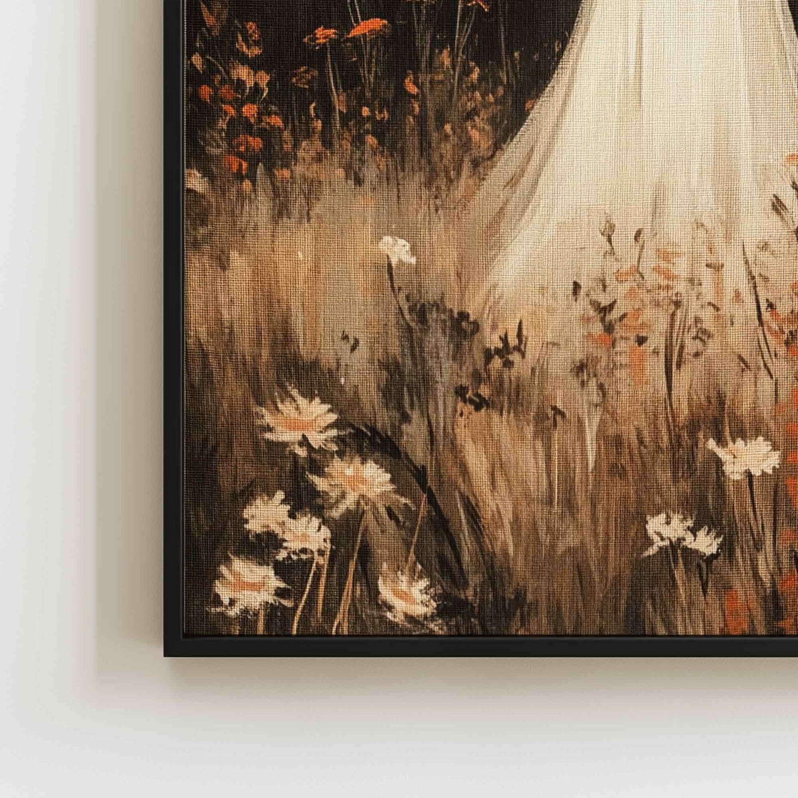 Halloween Ghost Enchanted Forest Print, Spooky Ghost Wildflower Field ...