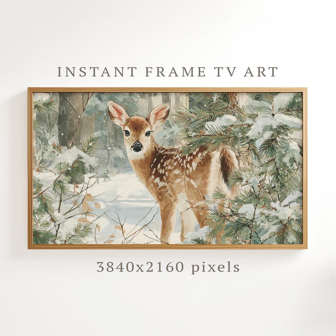 Baby Reindeer Frame TV Artwork, Digital Download Screensaver F501 - Etsy