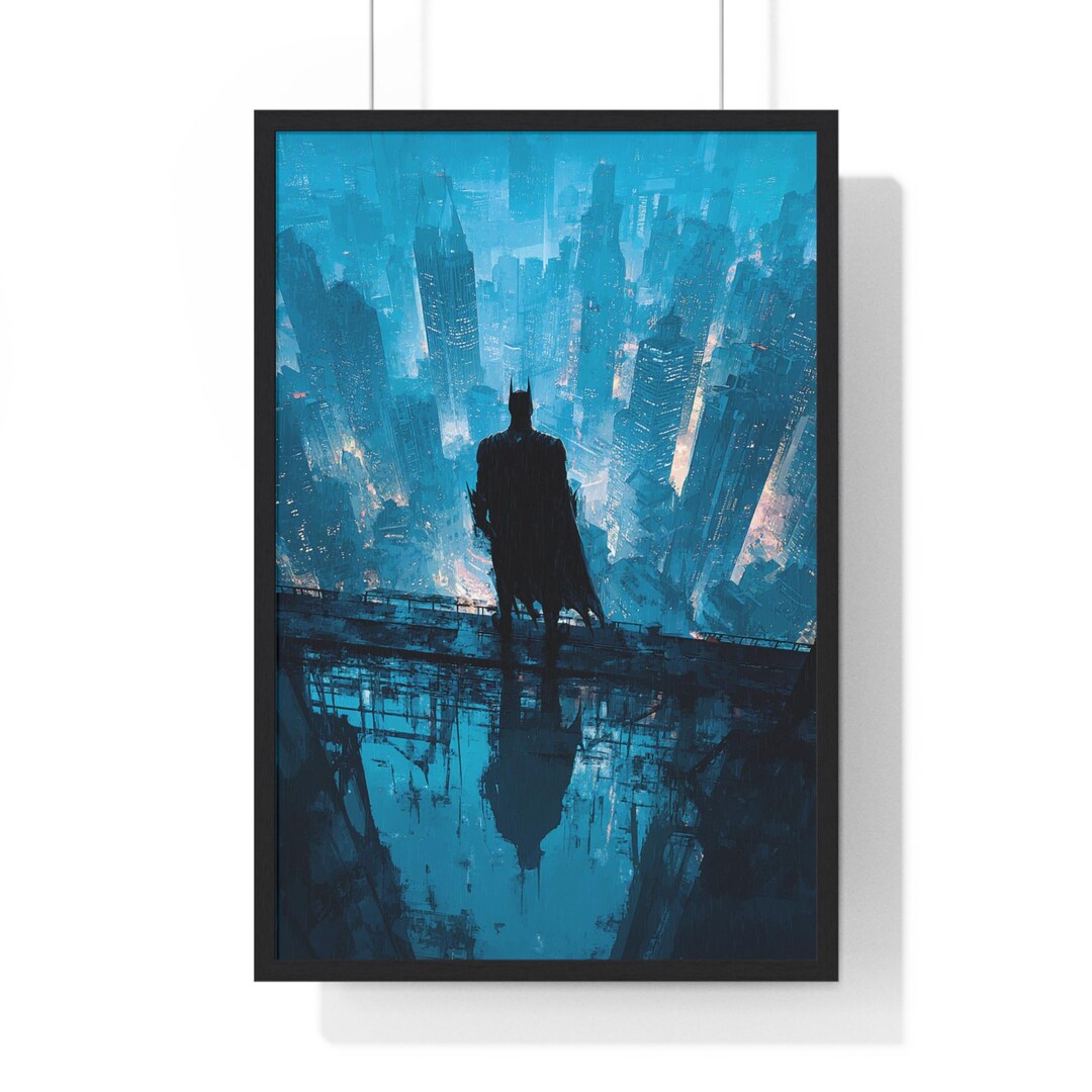 Mysterious Batman Vertical Framed Poster, Dark Knight Art Decor ...