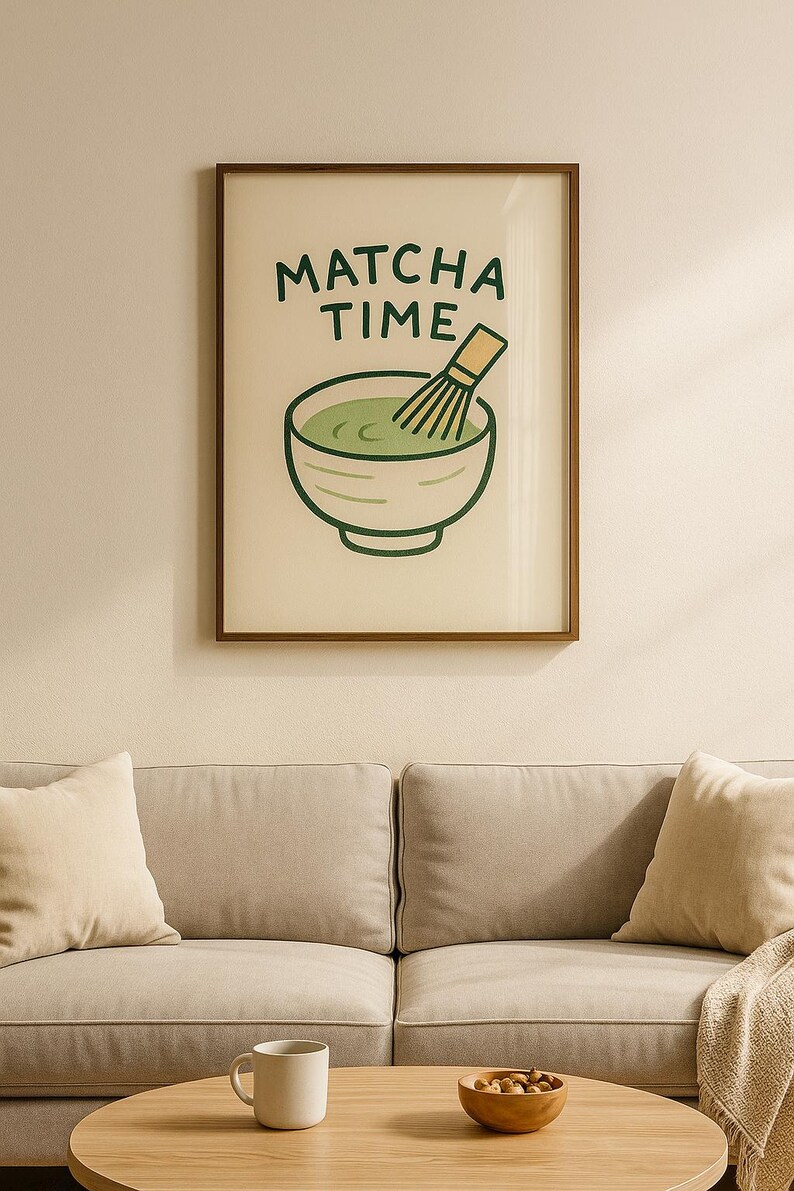 Matcha Kitchen Wall Art – Cute Matcha Poster – Minimalist Tea ...