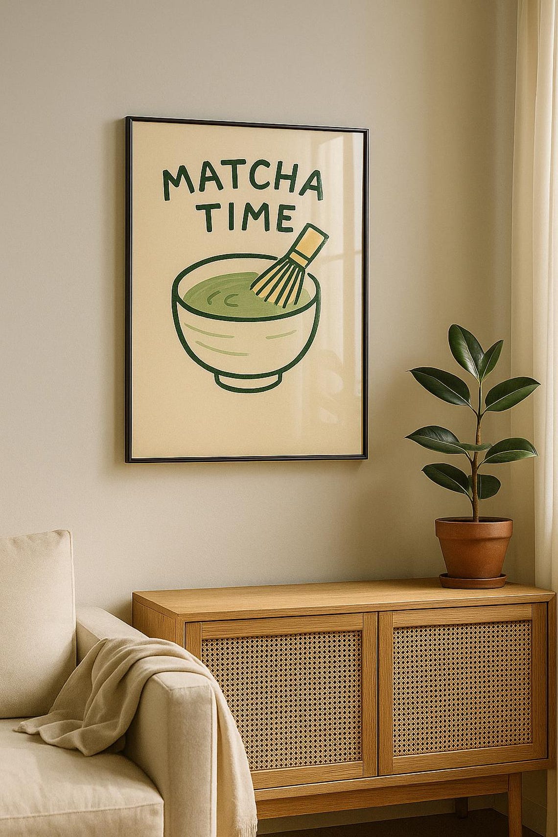 Matcha Kitchen Wall Art – Cute Matcha Poster – Minimalist Tea ...
