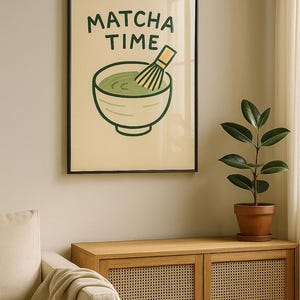 Matcha Kitchen Wall Art – Cute Matcha Poster – Minimalist Tea ...