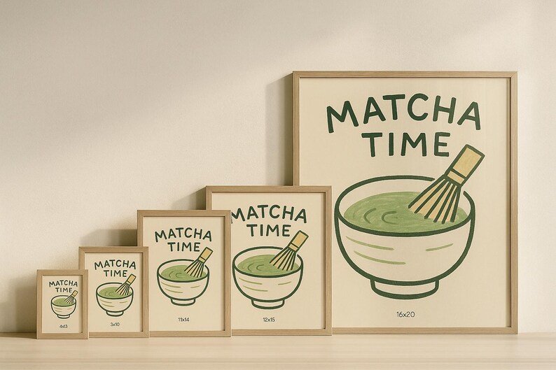 Matcha Kitchen Wall Art – Cute Matcha Poster – Minimalist Tea ...