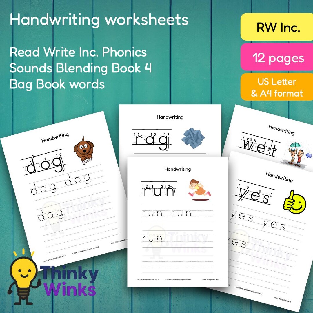 12 Printable Handwriting Worksheets for Read Write Inc. Sound Blending ...