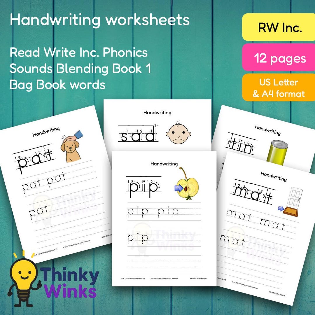 12 Printable Handwriting Worksheets for Read Write Inc. Sound Blending ...