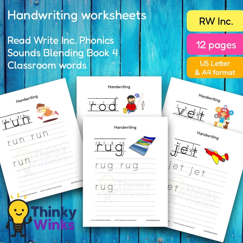 12 Printable Handwriting Worksheets for Read Write Inc. Sound Blending ...