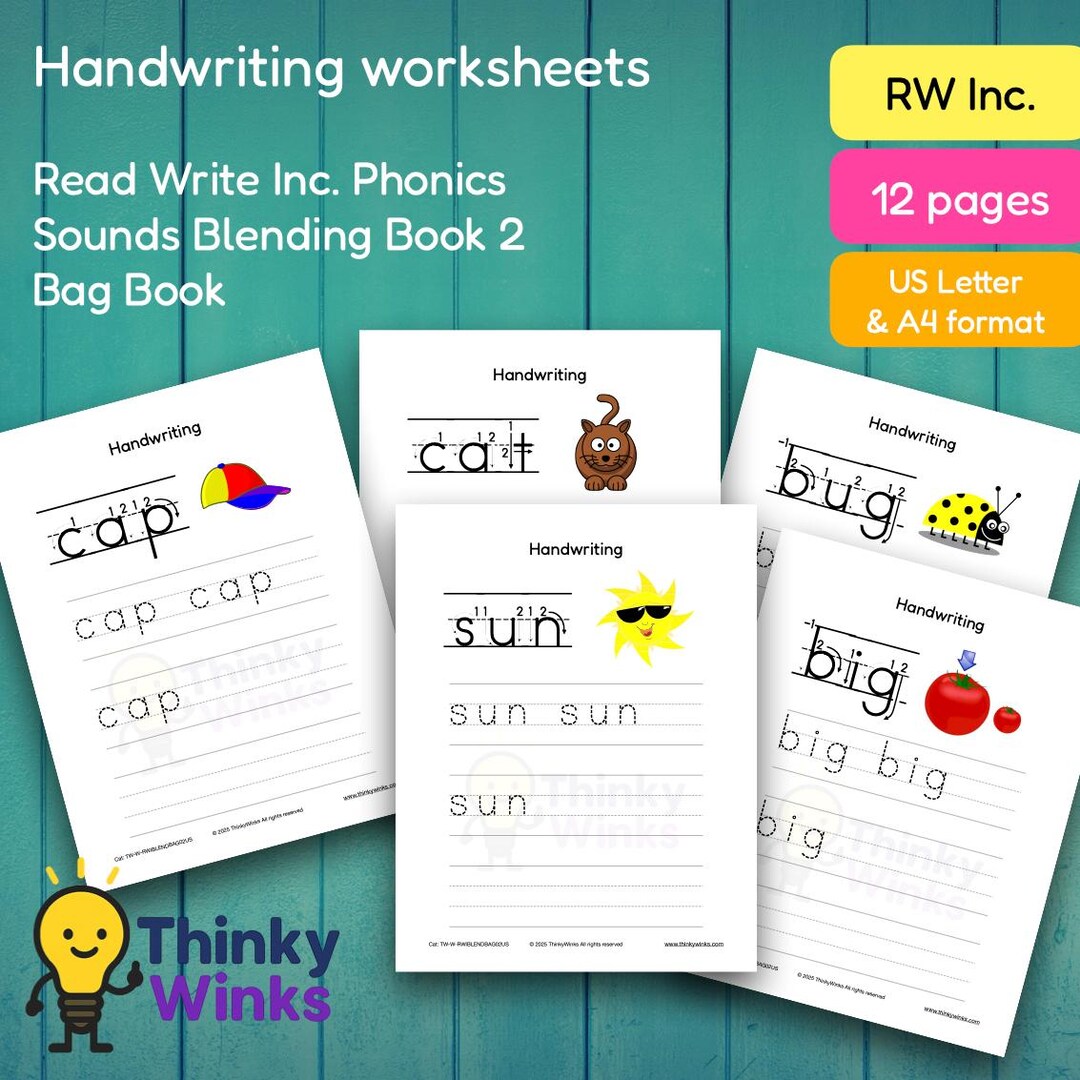 12 Printable Handwriting Worksheets for Read Write Inc. Sound Blending ...